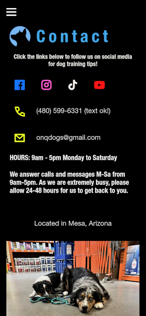 Contact Us - On Q Dogs